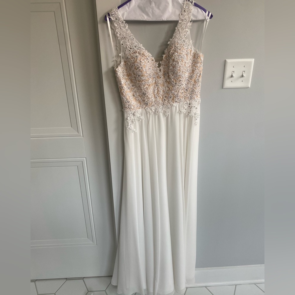 White Beaded Prom Dress - Gem